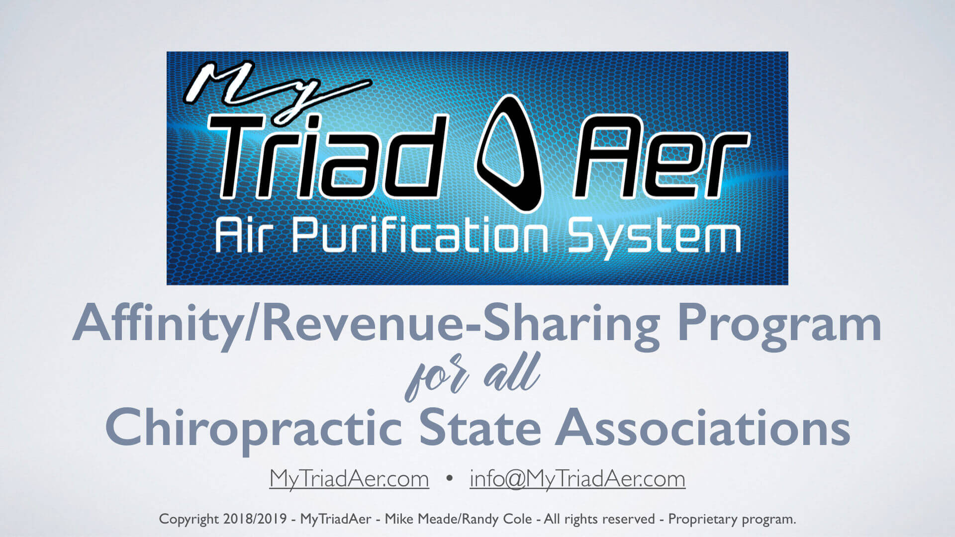 Revenue Sharing Program - My Triad Aer ProActive Indoor Air ...